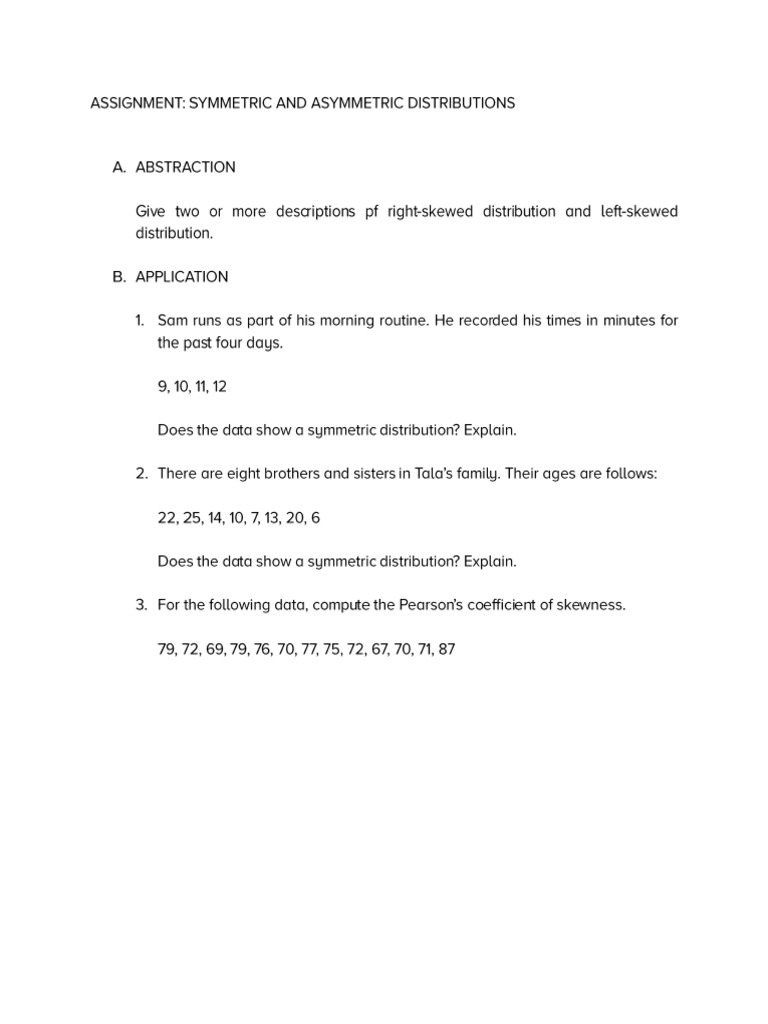 Symmetric And Asymmetric Distributions Pdf