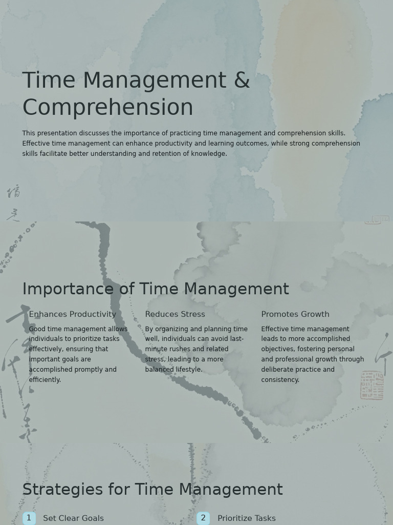 Time Management & Comprehension | PDF | Reading Comprehension | Time Management