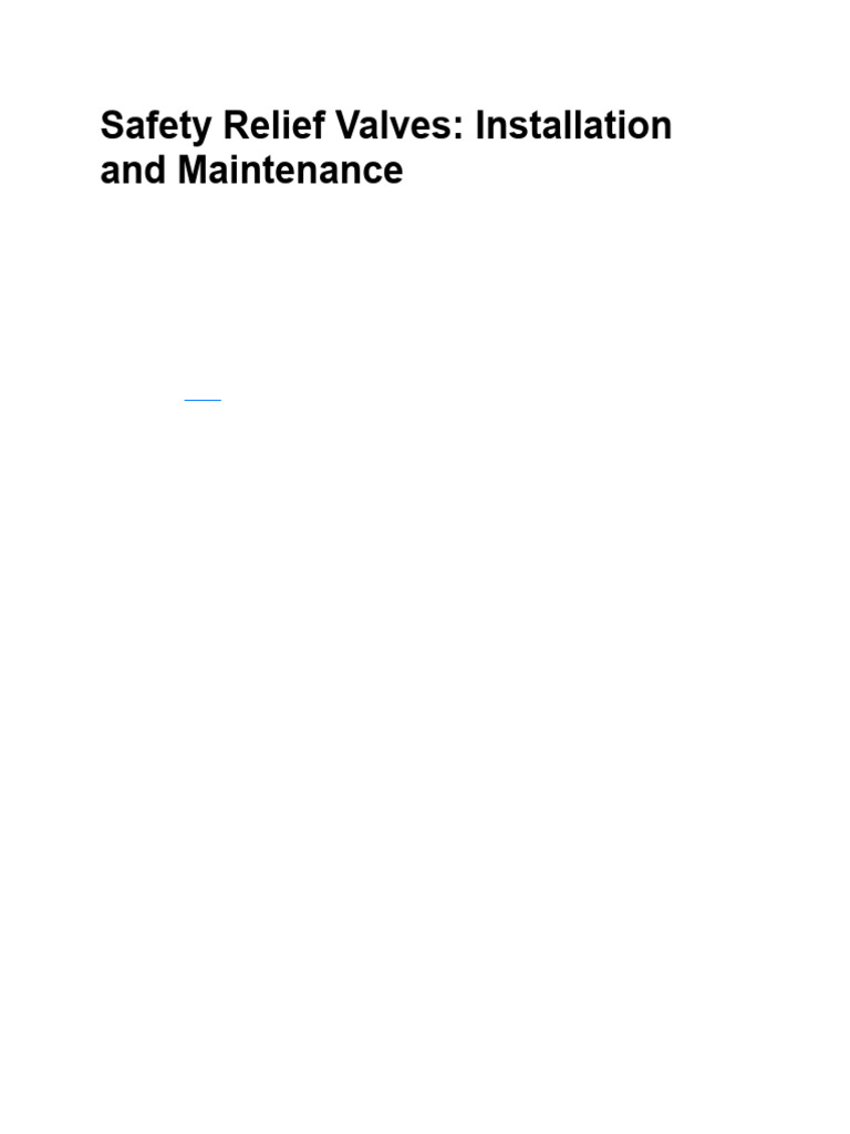 F1. Safety Relief Valves-Installation and Maintenance | PDF | Valve ...