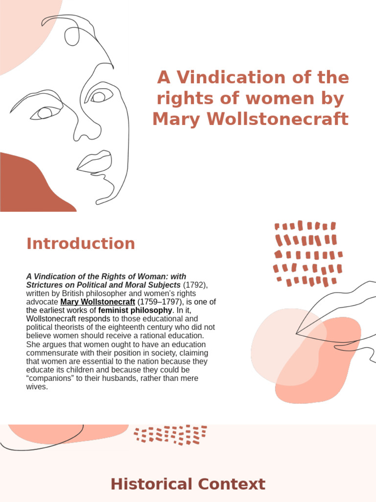 A Vindication of The Rights of Women | PDF | A Vindication Of The ...