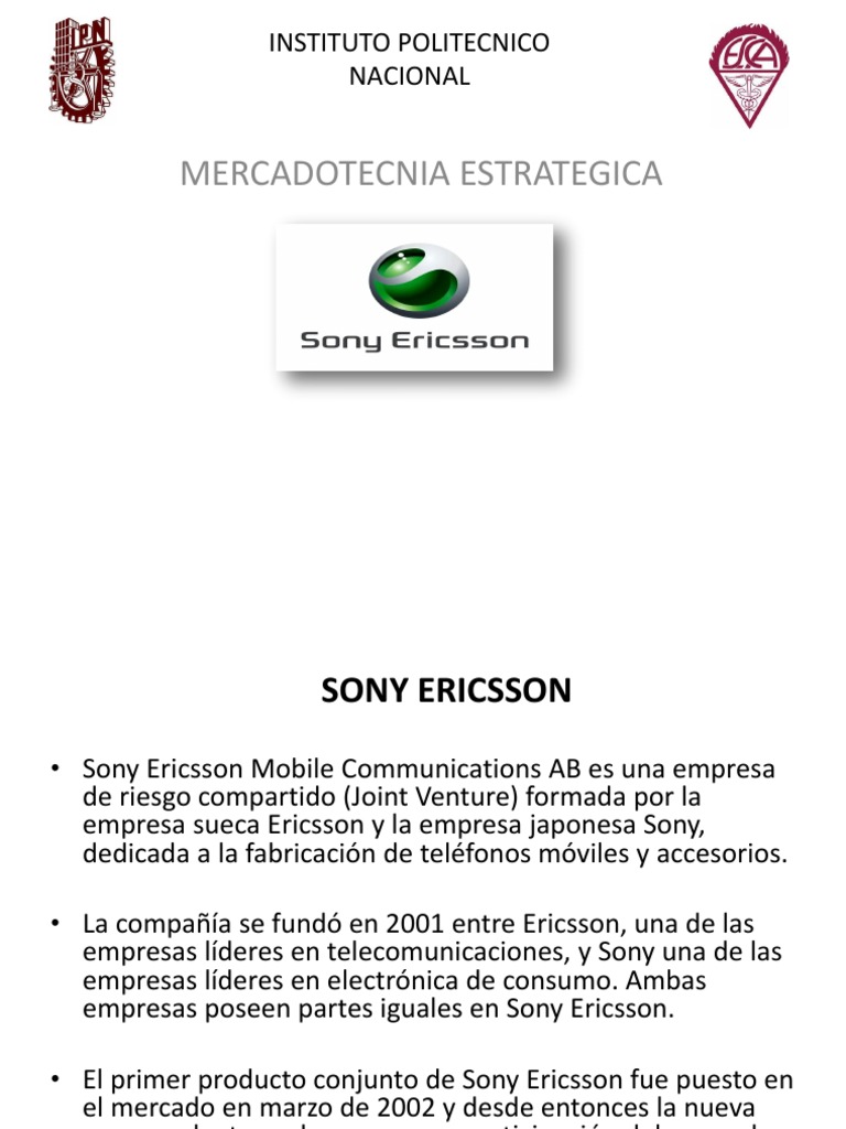 Sony Ericcson | PDF | Sony | Telefonía móvil