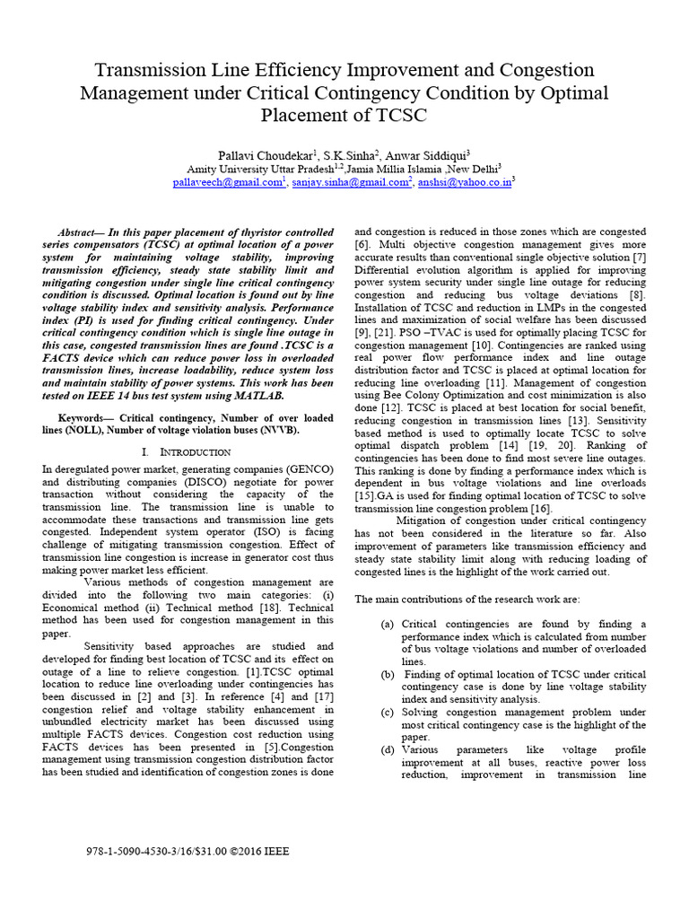 Transmission Line Efficiency Improvement and Congestion Management ...