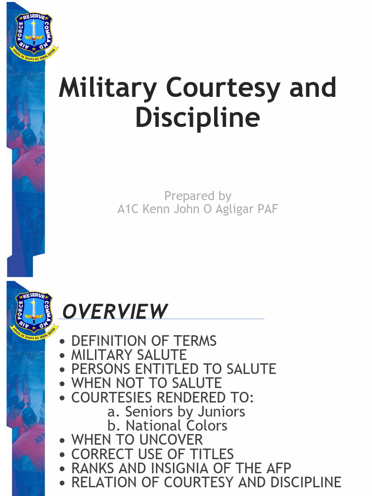 Military Courtesy and Discipline Guide | PDF | Sergeant | Lieutenant