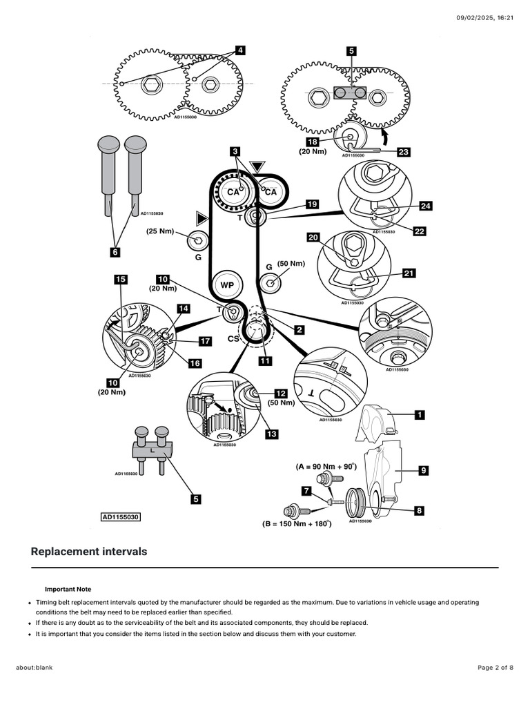 Golf Timing Belt 14 Autodata (Dragged) | PDF