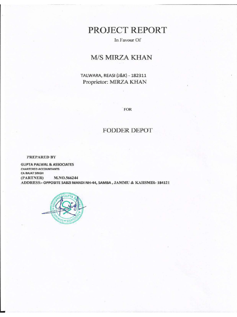 Fodder Depot Project Report | PDF