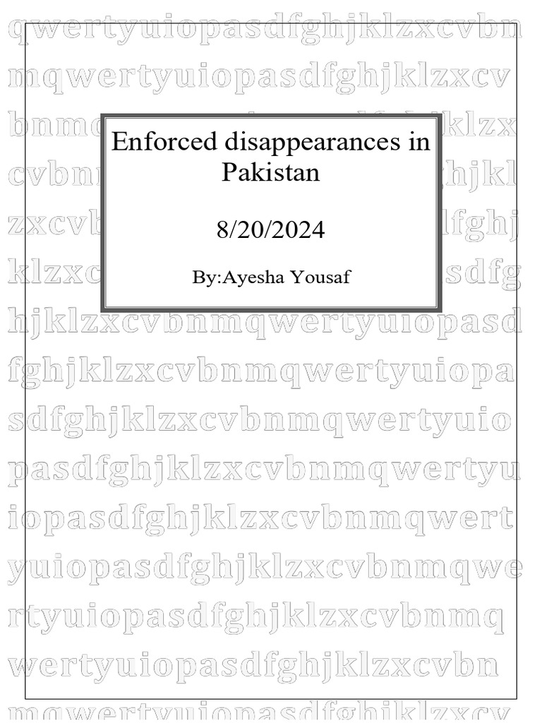 Muzafar Bhutto: A Case of Disappearance | PDF | Government Of Pakistan ...