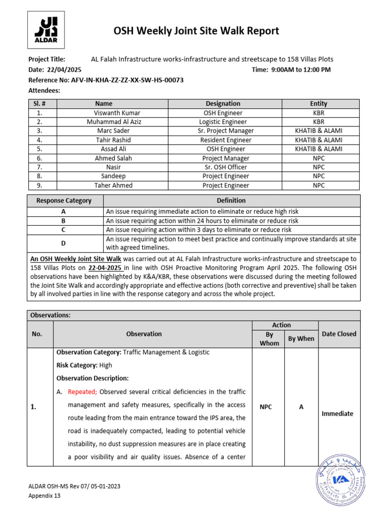 Afv in Kha ZZ ZZ XX SW Hs 00073 Ver1 | PDF | Personal Protective Equipment | Occupational Safety ...