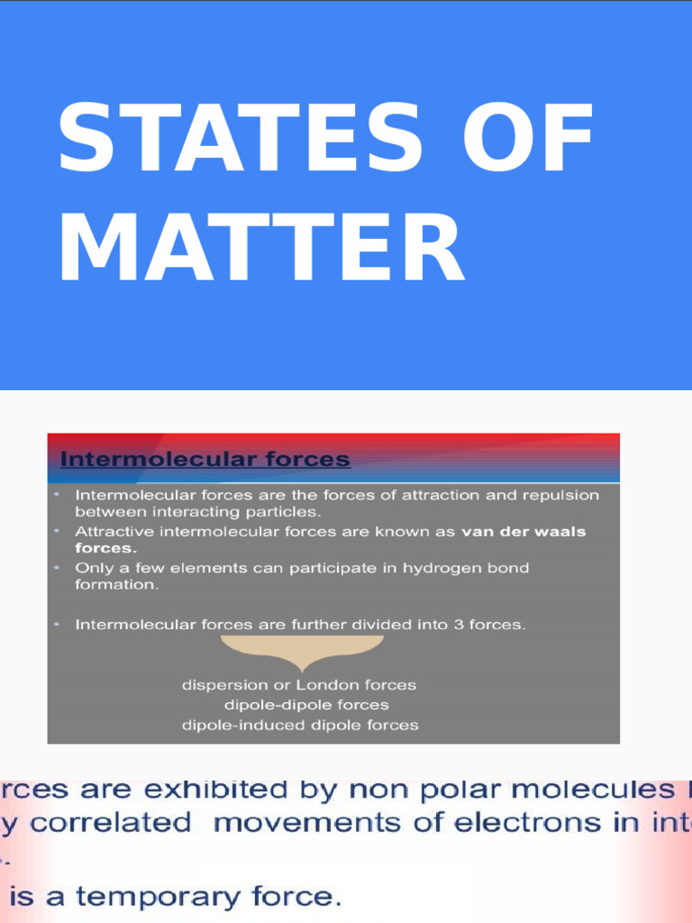 CBSE Class 11 Chemistry States Of Matter | PDF