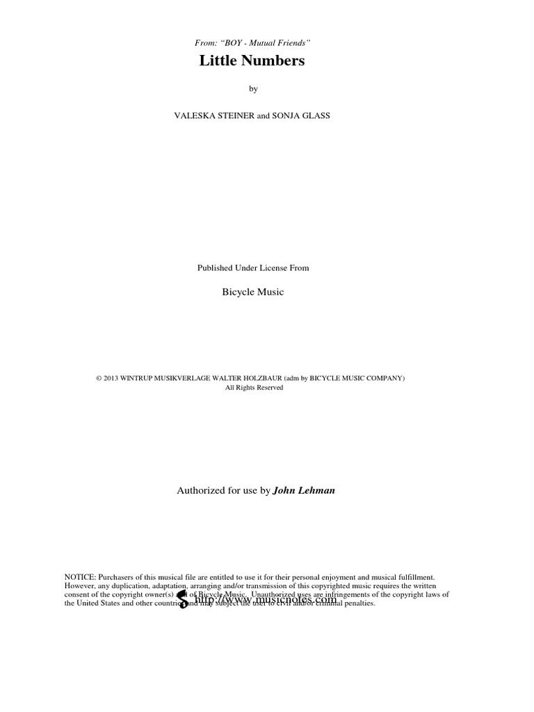 Little Numbers - Boy - Noten | PDF | Intellectual Property Law ...