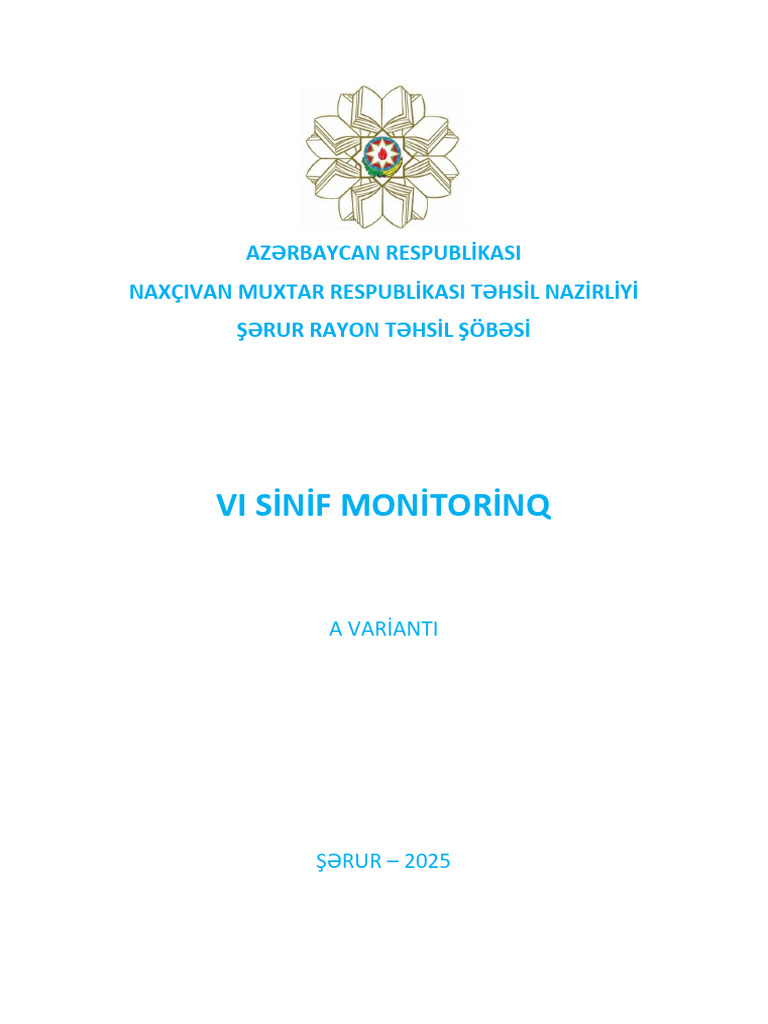 VI Sinif Monitorinq - A Var. Hazır | PDF