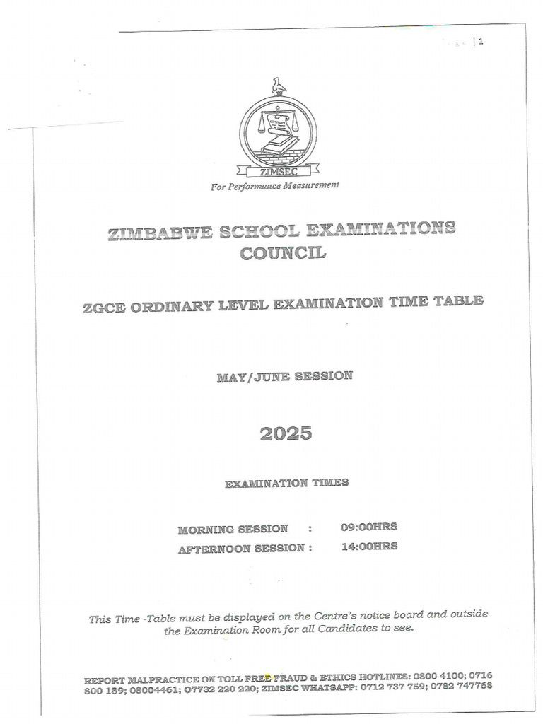 June Ordinary Level Time Table | PDF