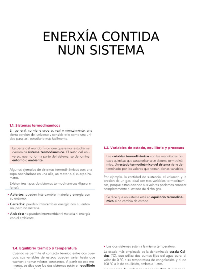 Enerxía Contida Nun Sistema | PDF