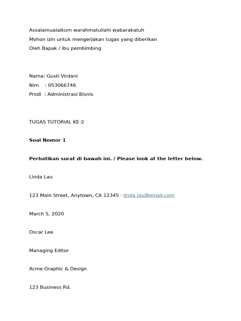 Tugas Inggris 445 | PDF