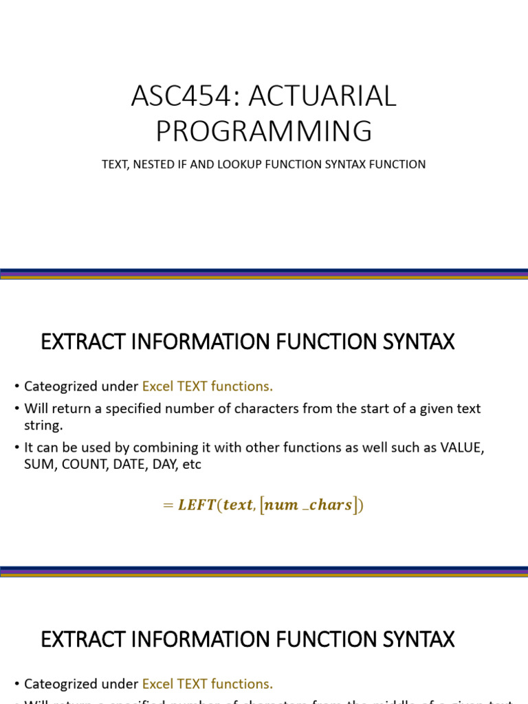 Text, Nested If, Lookup Function | PDF | Computer Data | Computing