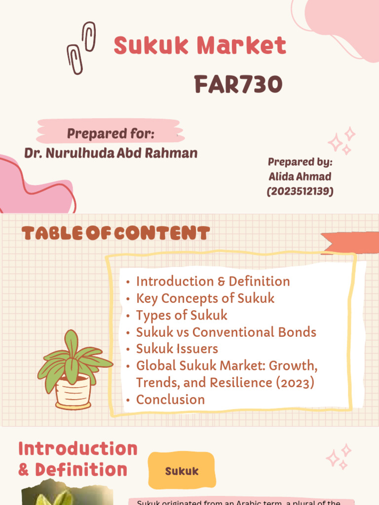 Presentation - Sukuk Market - Alida | PDF | Islamic Banking And Finance | Bonds (Finance)