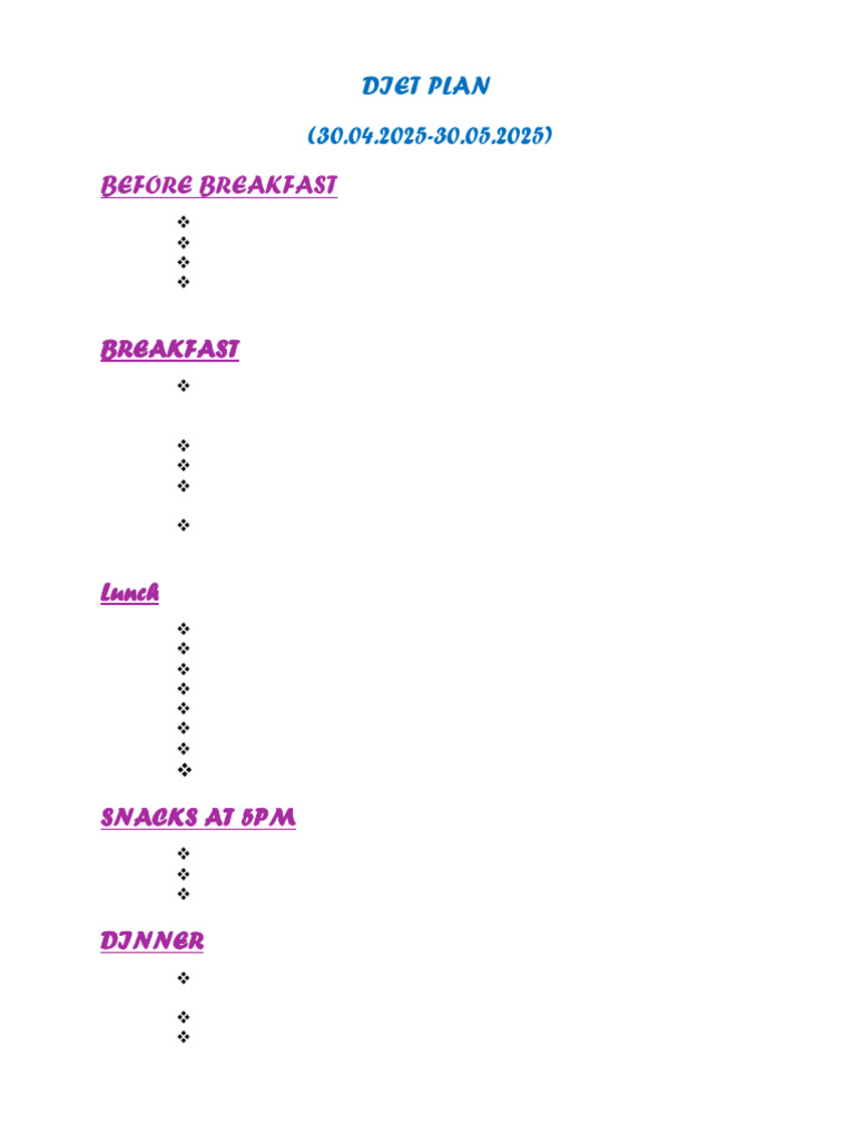 Diet Plan | PDF