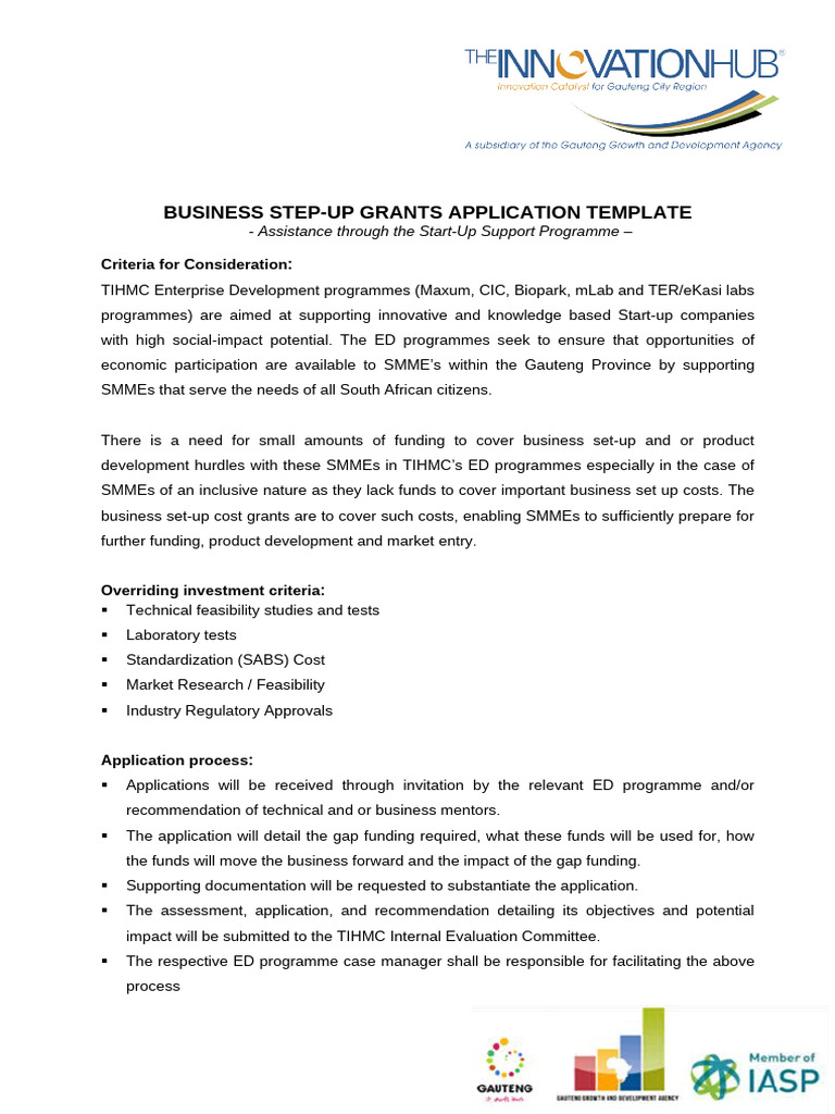 SMALL GRANT APP formR50K - To Be Completed by Applicant | PDF ...