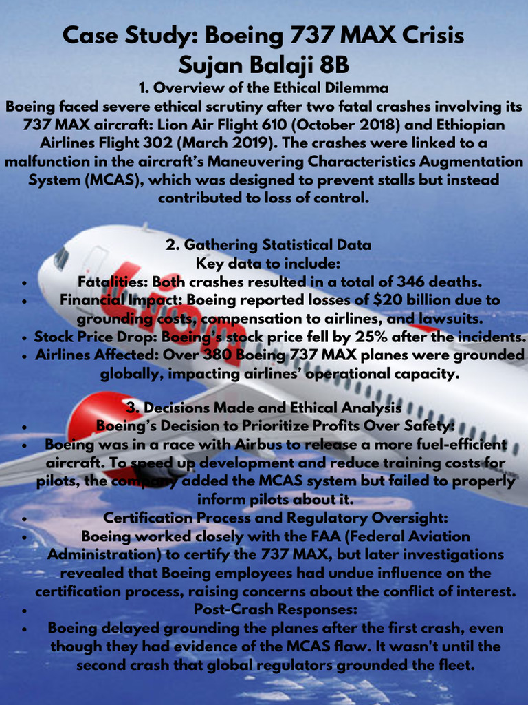 Case Study Boeing 737 MAX Crisis | PDF | Boeing | Transport Safety
