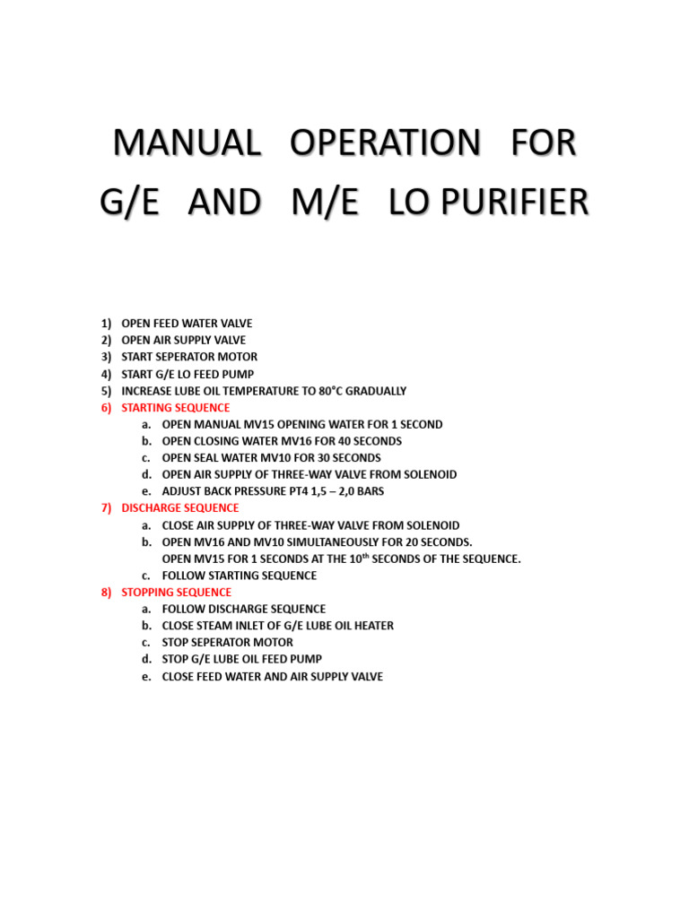 LO Purifier Manual Operation Guide | PDF