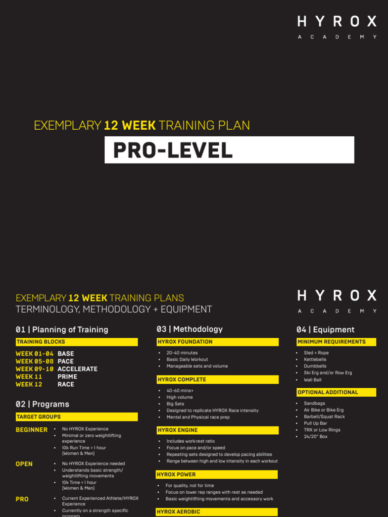 12 Week Training Plan - Pro-Level | PDF | Strength Training ...