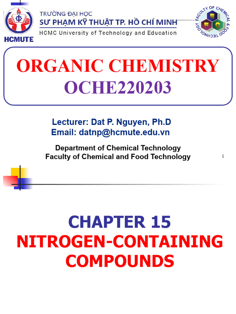 Chapter15 NitrogenContainingCompounds | PDF | Amine | Chemical Reactions