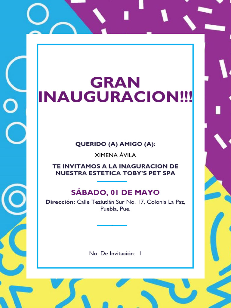 Invitaciones inauguración | PDF