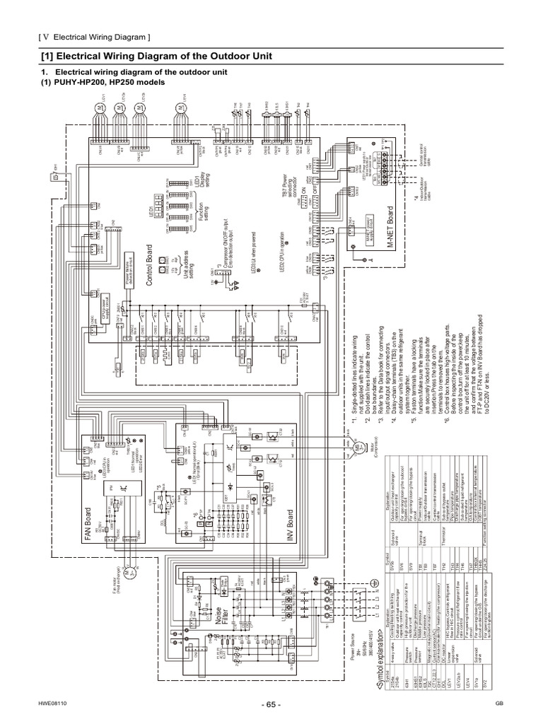 Electrical Wiring Diagram for PUHY-HP Models | PDF | Power Supply ...