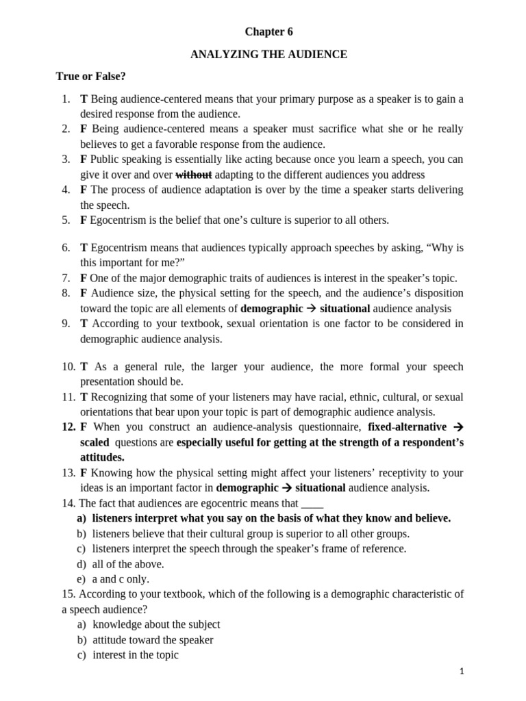 Chapter 6 - Public Speaking - Answer | PDF | Demography | Public Speaking
