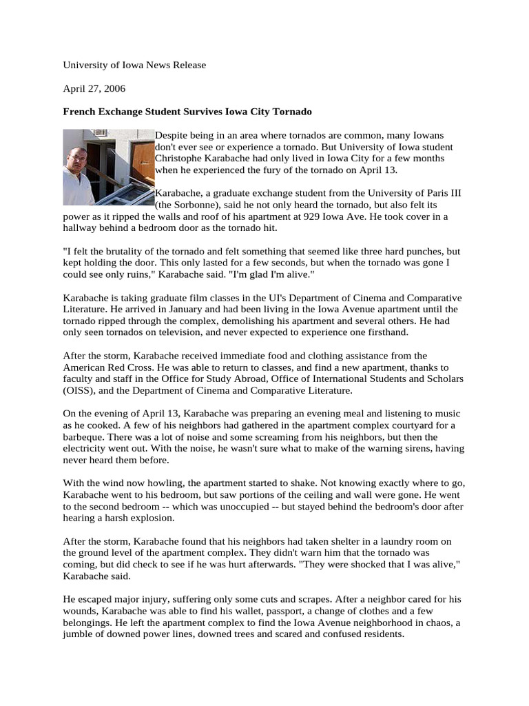 Article Tornado University of Iowa | PDF | Storms | Tornadoes