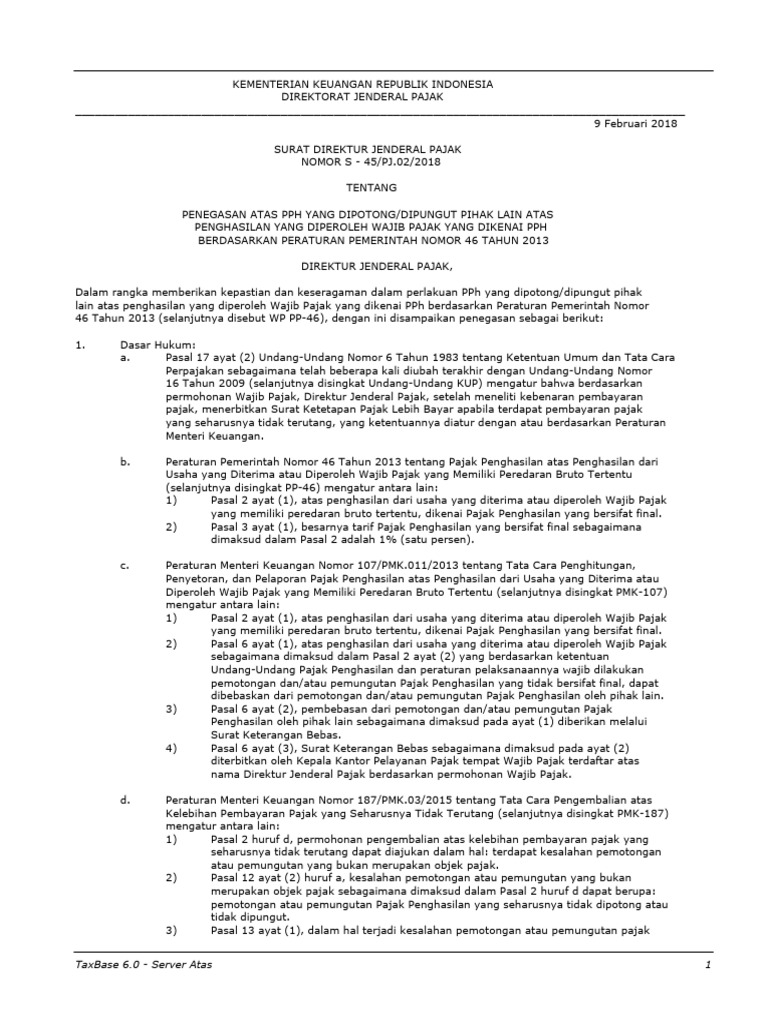 Taxbase 6.0 - Server Atas 1 | PDF