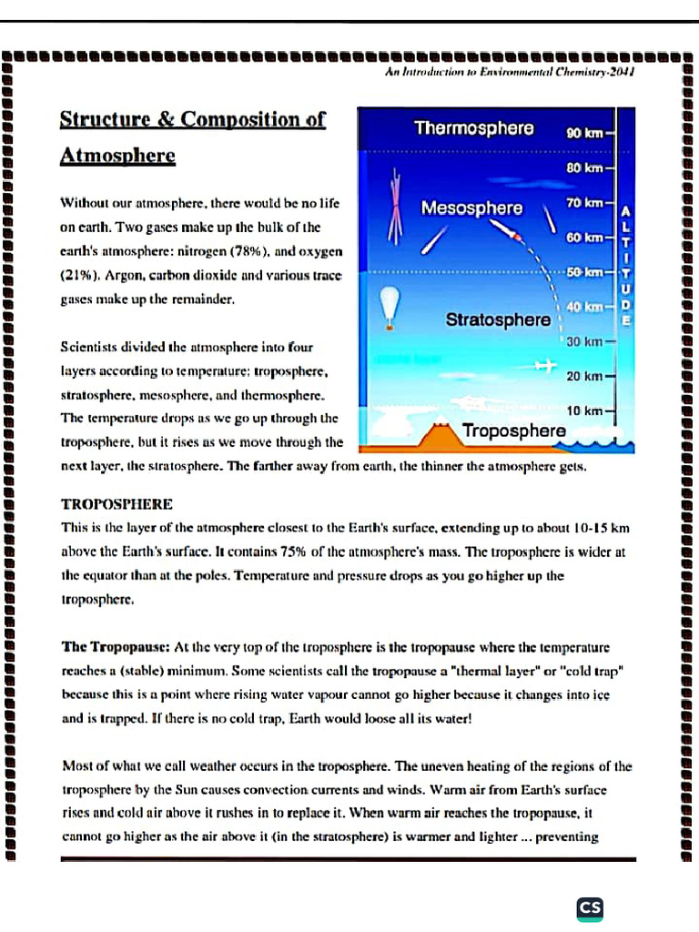 Atmosphere and Its Stratification | PDF