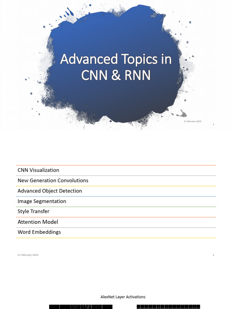 Advanced Topics in CNN and RNN | PDF | Image Segmentation | Artificial Intelligence