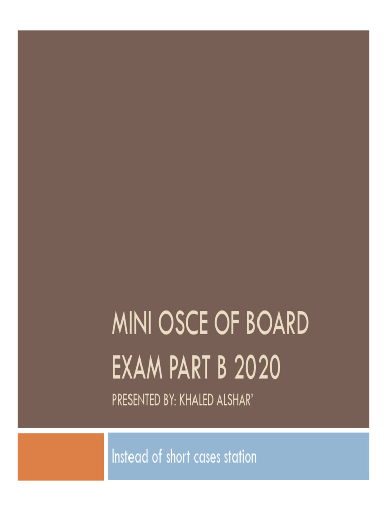 2020 Mini OSCE Exam: Surgical Cases | PDF | Medical Specialties ...