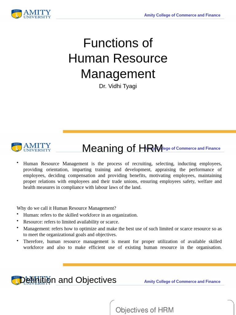 HRM - Concept, Obj, Functions, Roles, Diff Bet PM and HRM | PDF | Human Resource Management ...