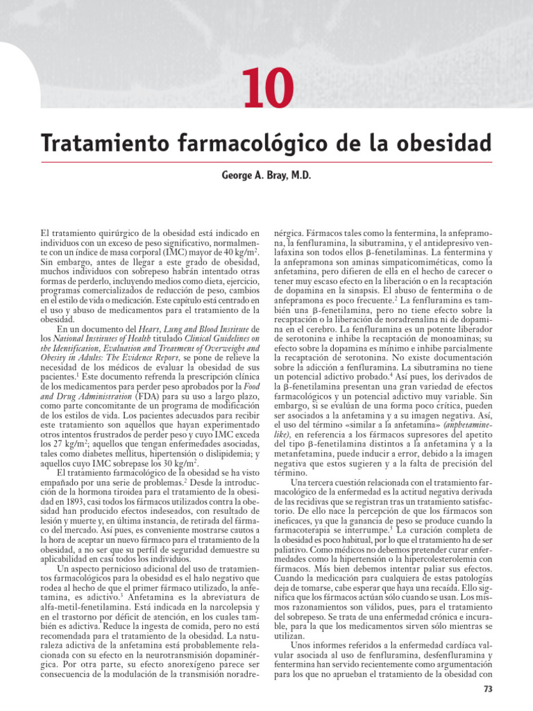Cap Tulo 10 Tratamiento Farmacol Gico de La Obesidad | PDF | Obesidad | Ensayo clínico