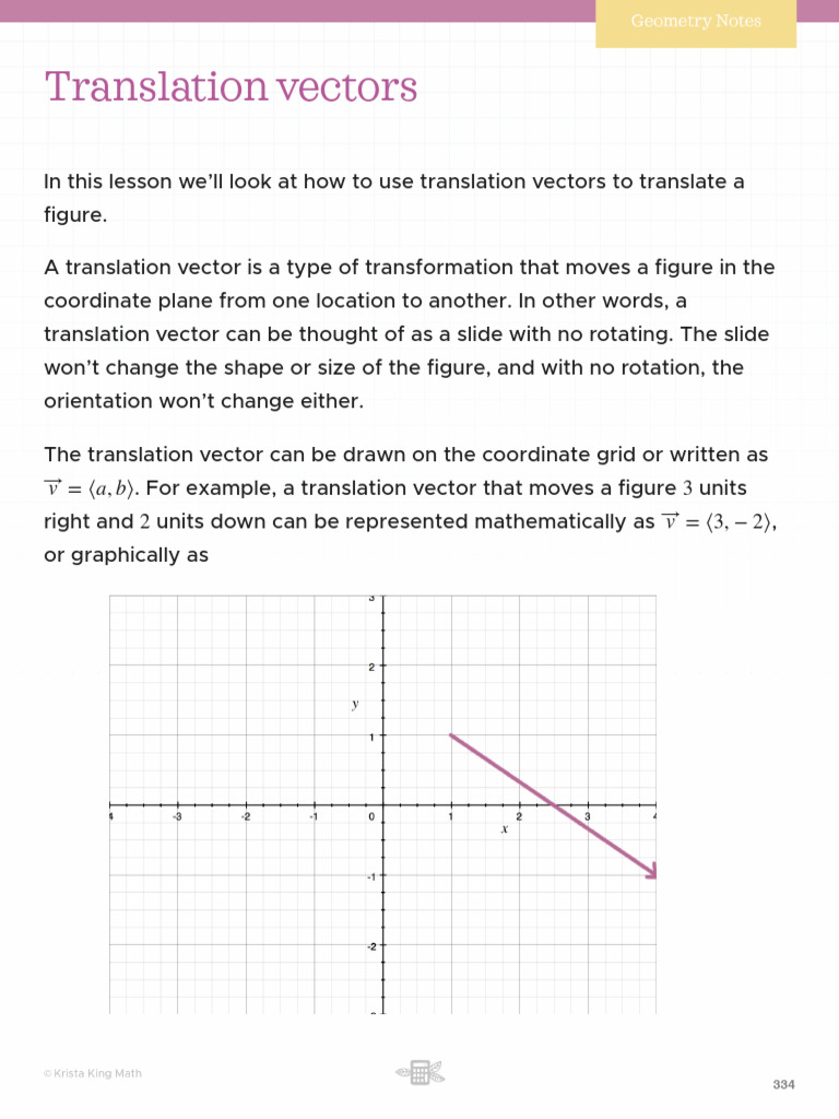 12.1 Translation Vectors PDF | PDF | Euclidean Vector | Mathematics