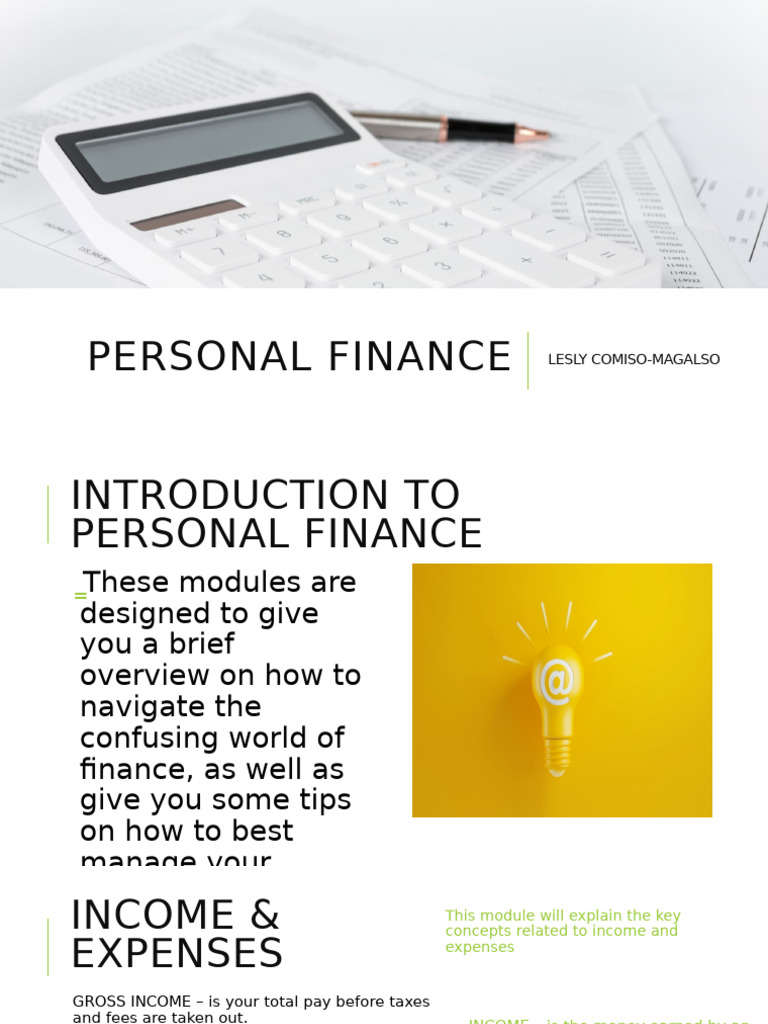 Personal Finance Basics: Income & Budgeting | PDF | Investment Fund ...