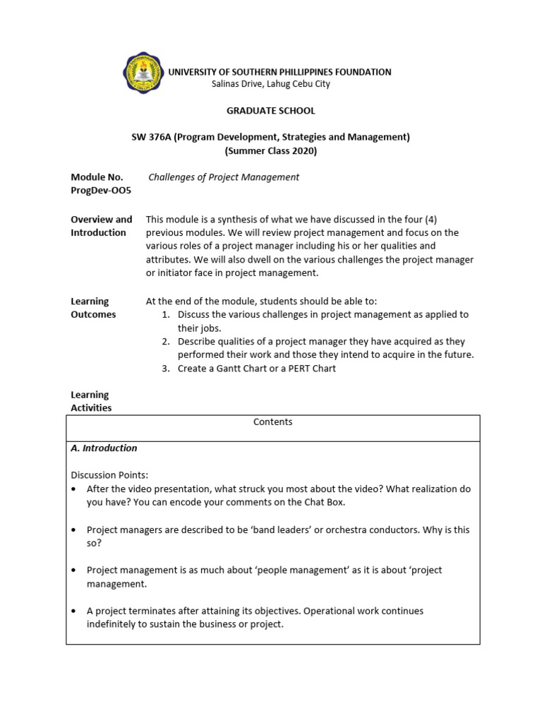Project Management Challenges Overview | PDF | Project Management