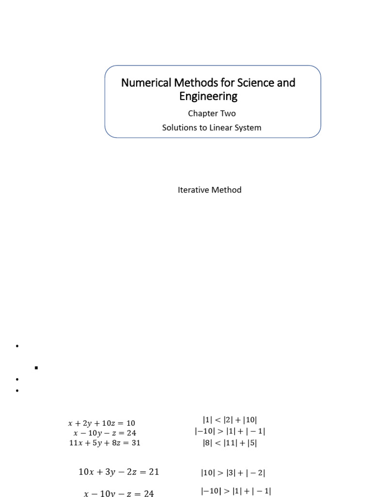 Ch2-SL2-Linear System-Iterative | PDF | System Of Linear Equations | Algorithms