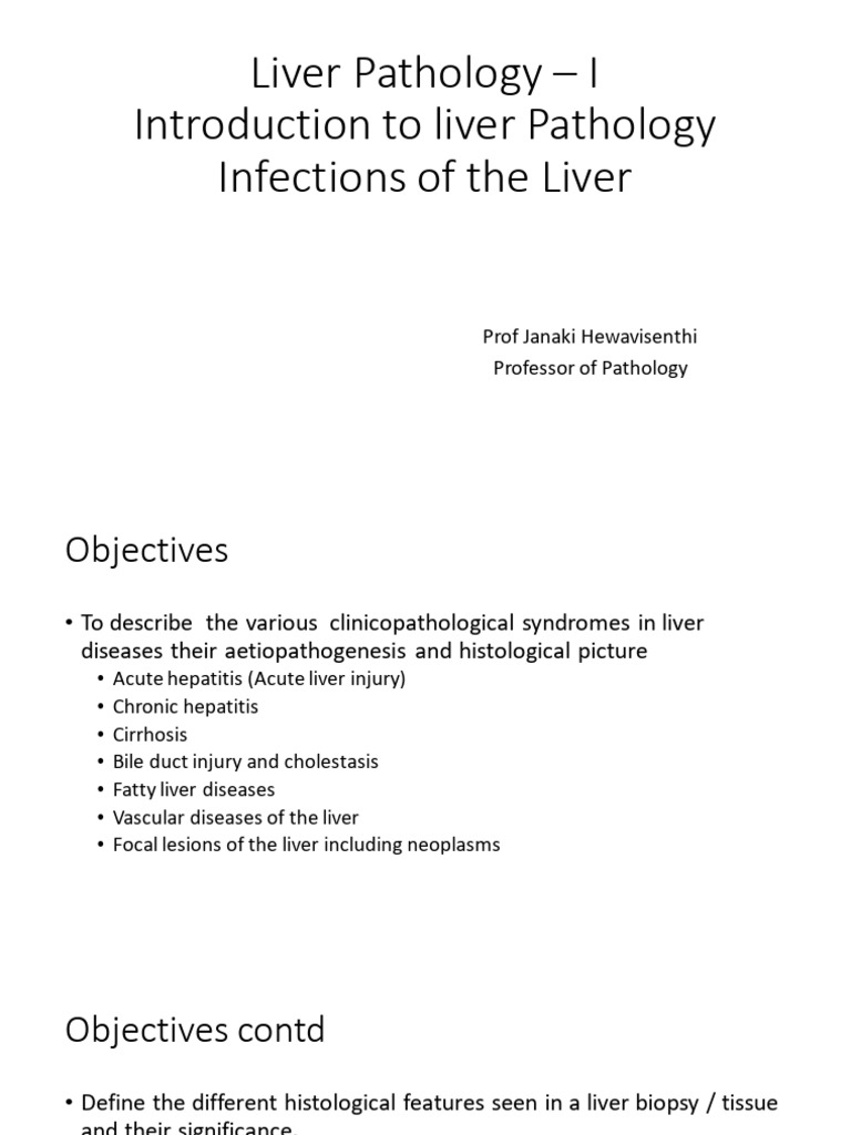 Liver Pathology - Lecture 1 2022 | PDF | Liver | Hepatitis