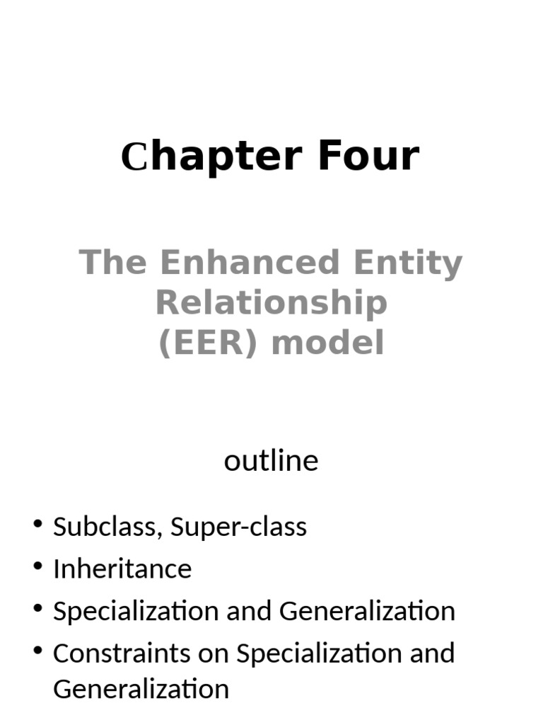 DBMS Ch-4 Enhanced Entity Relationship | PDF | Inheritance (Object Oriented Programming ...
