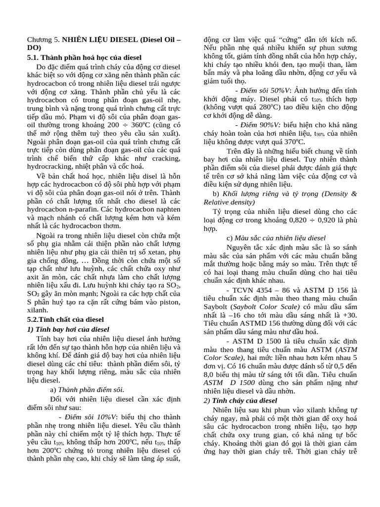 Chuong 5. Nhien Lieu Diesel | PDF