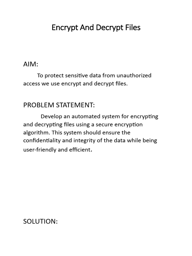 Encrypt And Decrypt Files | PDF