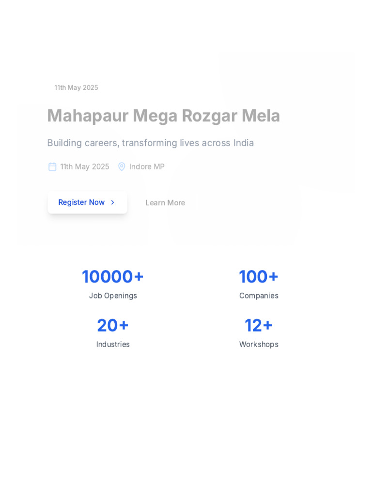 Mahapaur Mega Rozgar Mela - National Employment Fair | PDF