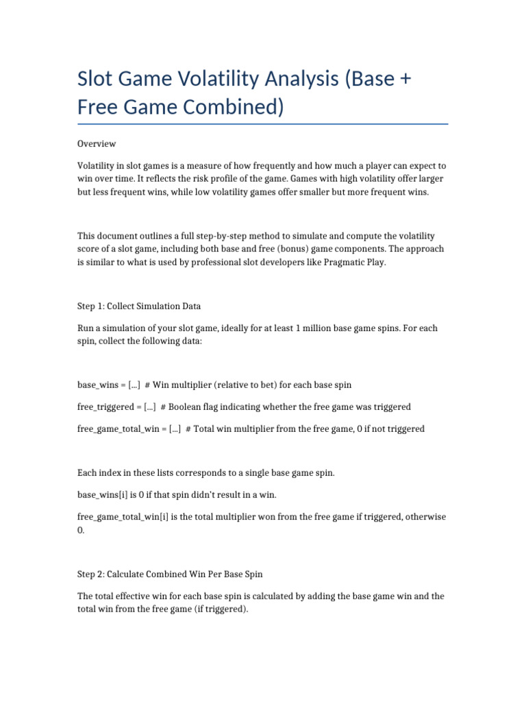 Slot Volatility Analysis | PDF | Volatility (Finance) | Standard Deviation