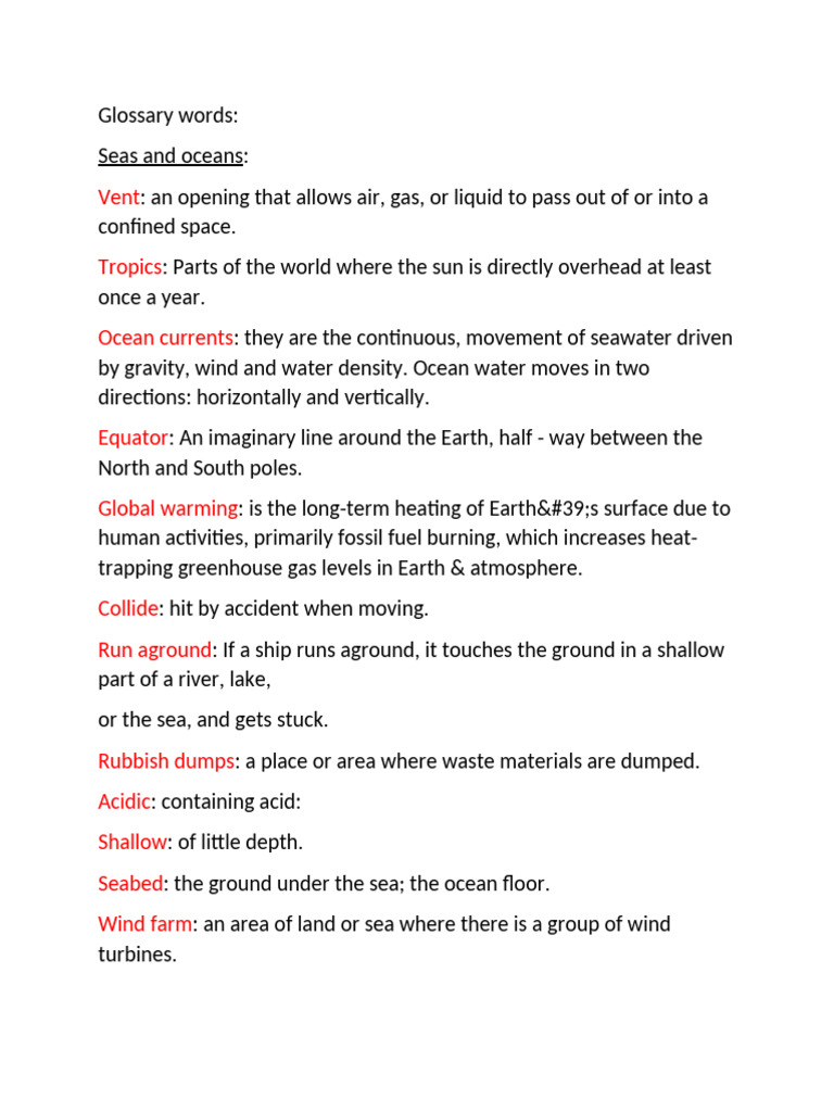 Glossary Words Humanities | PDF
