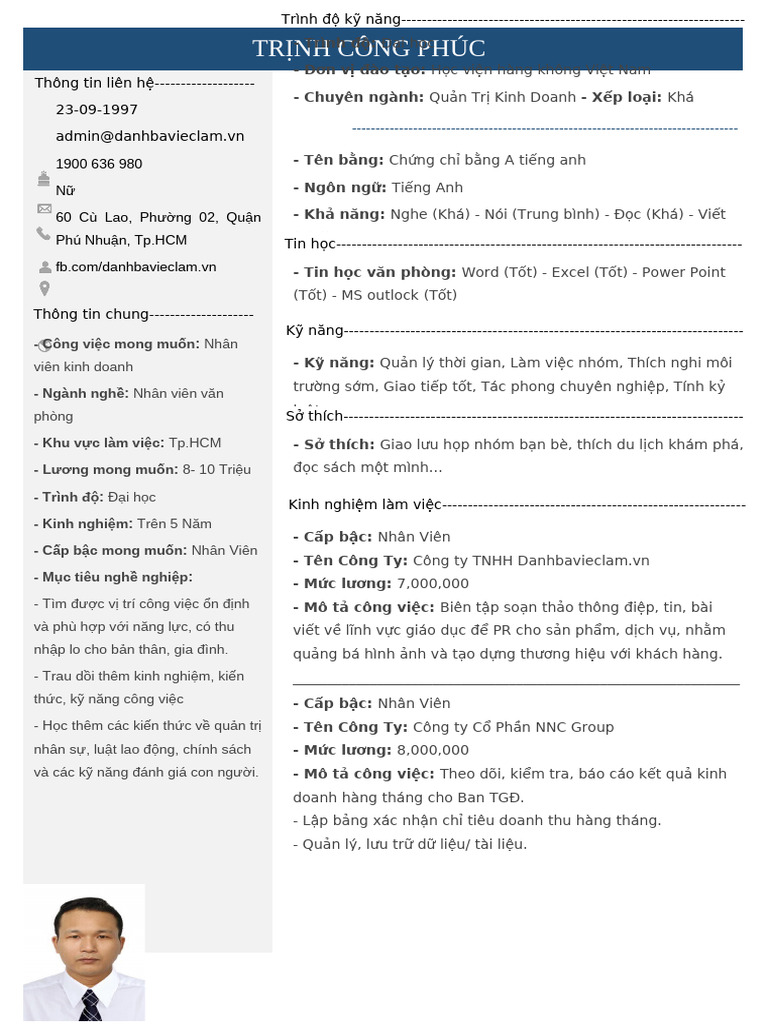 CV Ky Su Truong Building 2024 - 01 | PDF