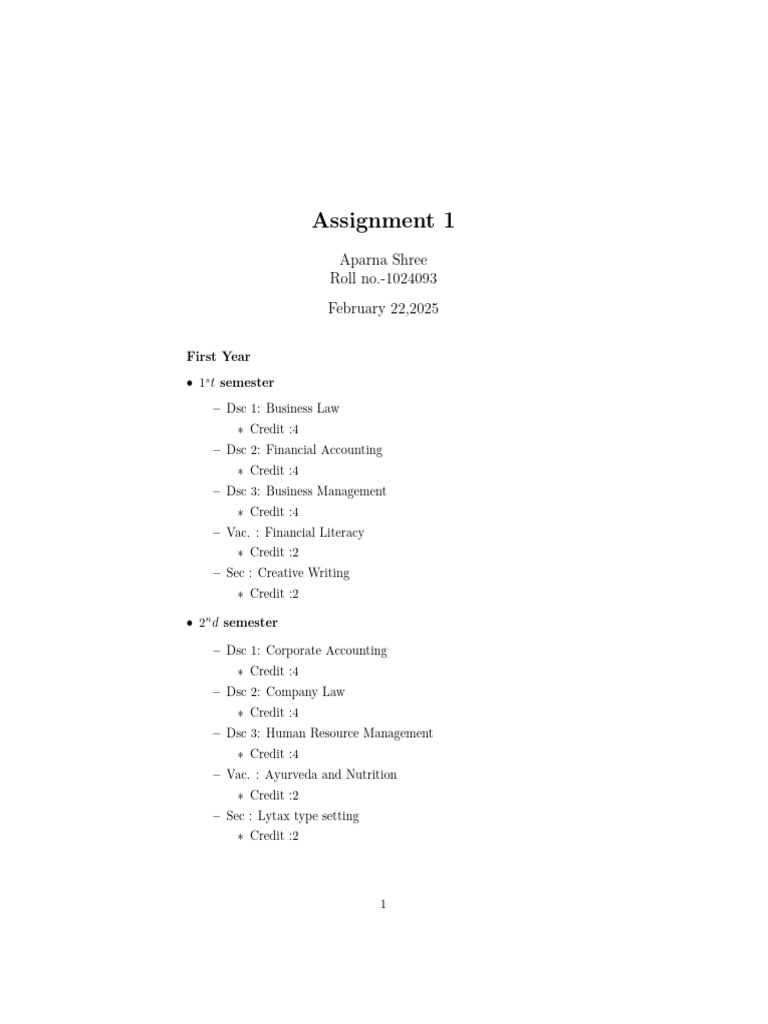 Aparna Shree Assignment 1 (1024093) | PDF