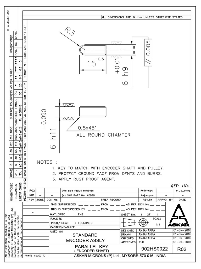 902hs0022 r02 Encoder Parallel Key | PDF