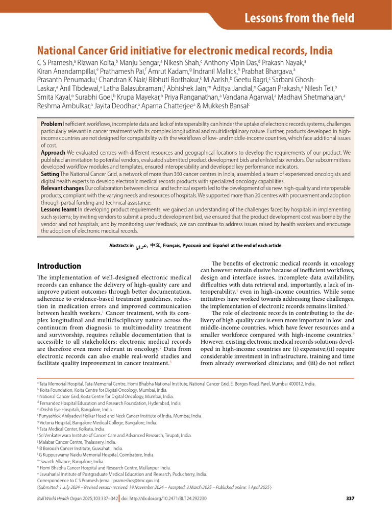 Enhancing Oncology Care with EMR Systems | PDF | Electronic Health ...